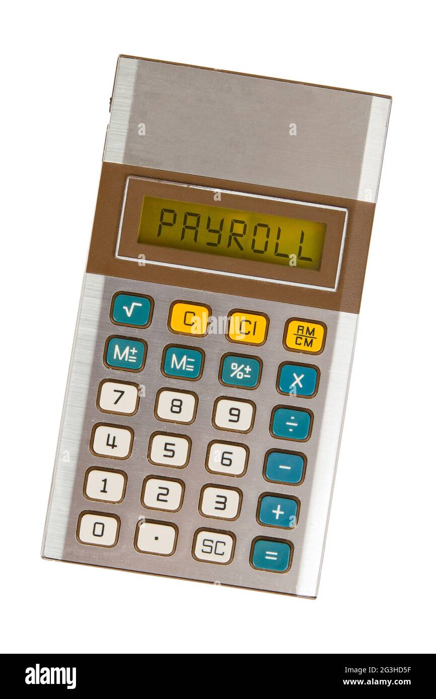 Old calculator - payroll Stock Photo - Alamy