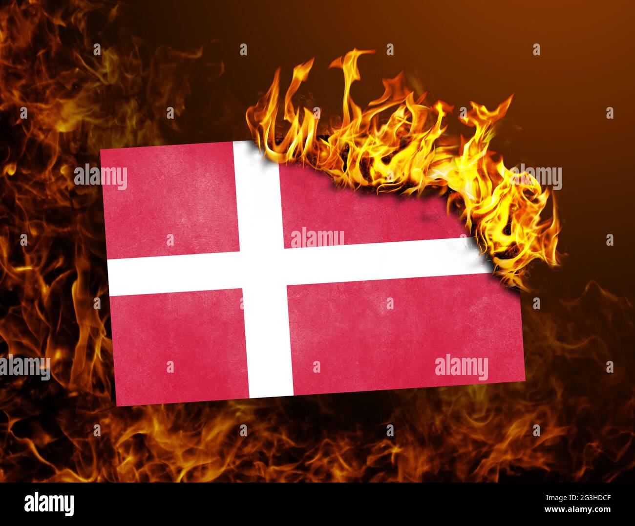 Danish flag burned hi-res stock photography and images - Alamy