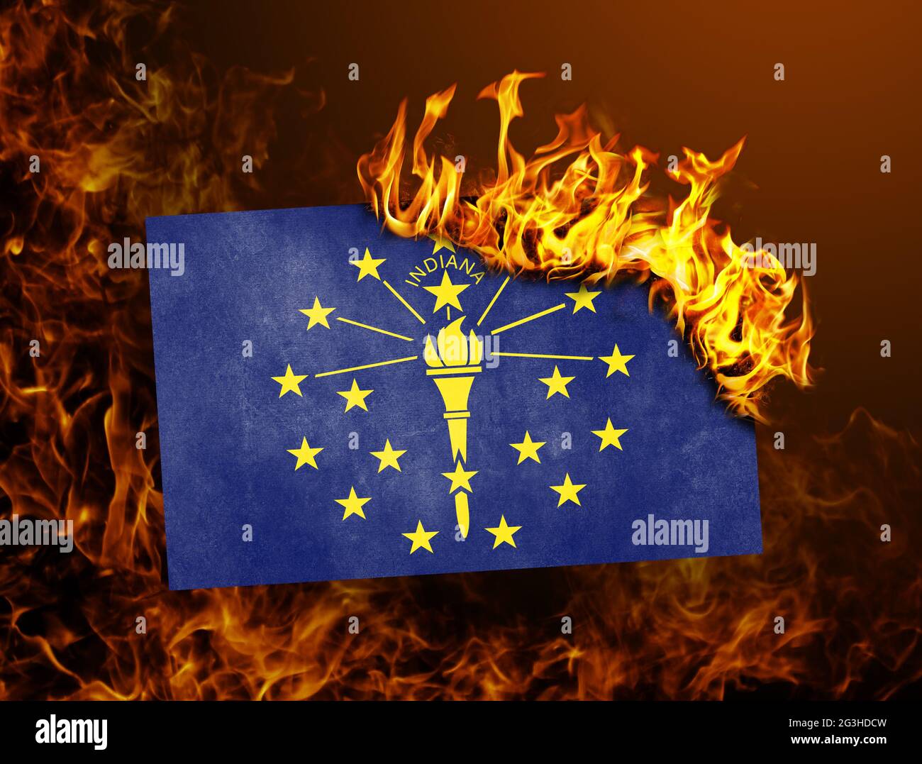 Flag burning - Indiana Stock Photo - Alamy