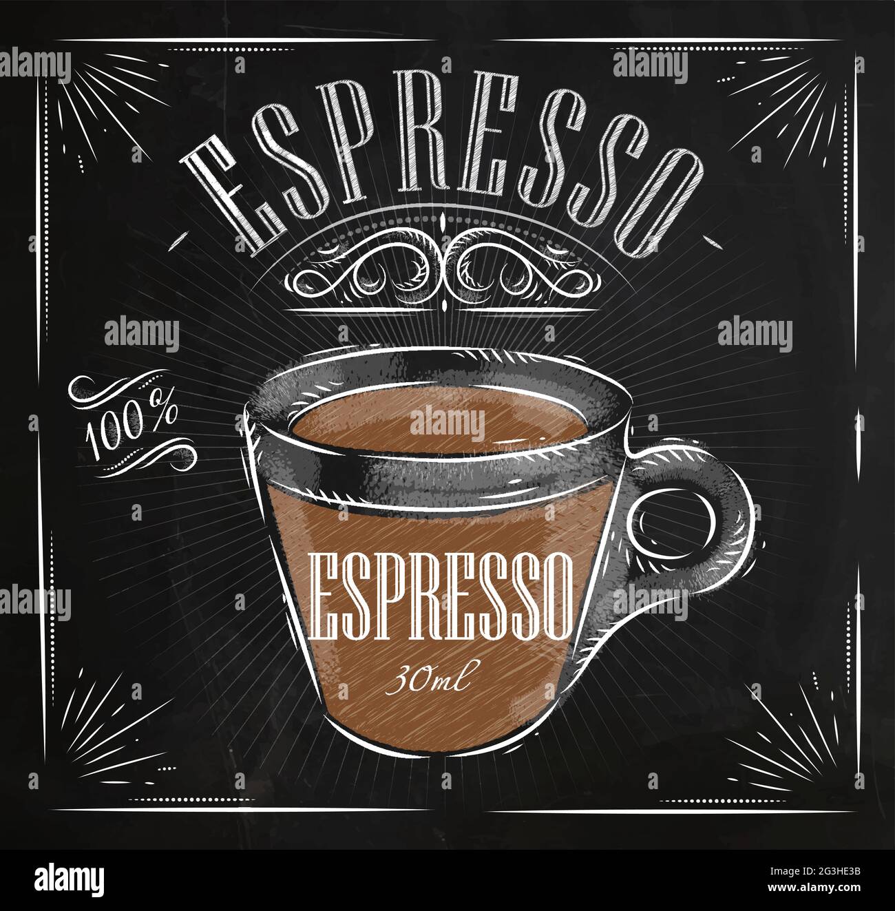 Poster coffee espresso in vintage style drawing with chalk on the ...