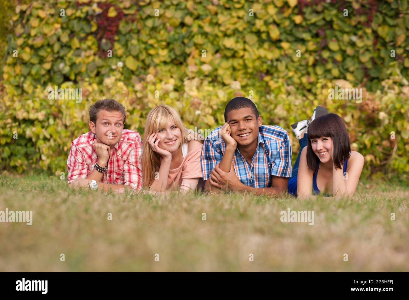 Young happy people outdoor Stock Photo - Alamy