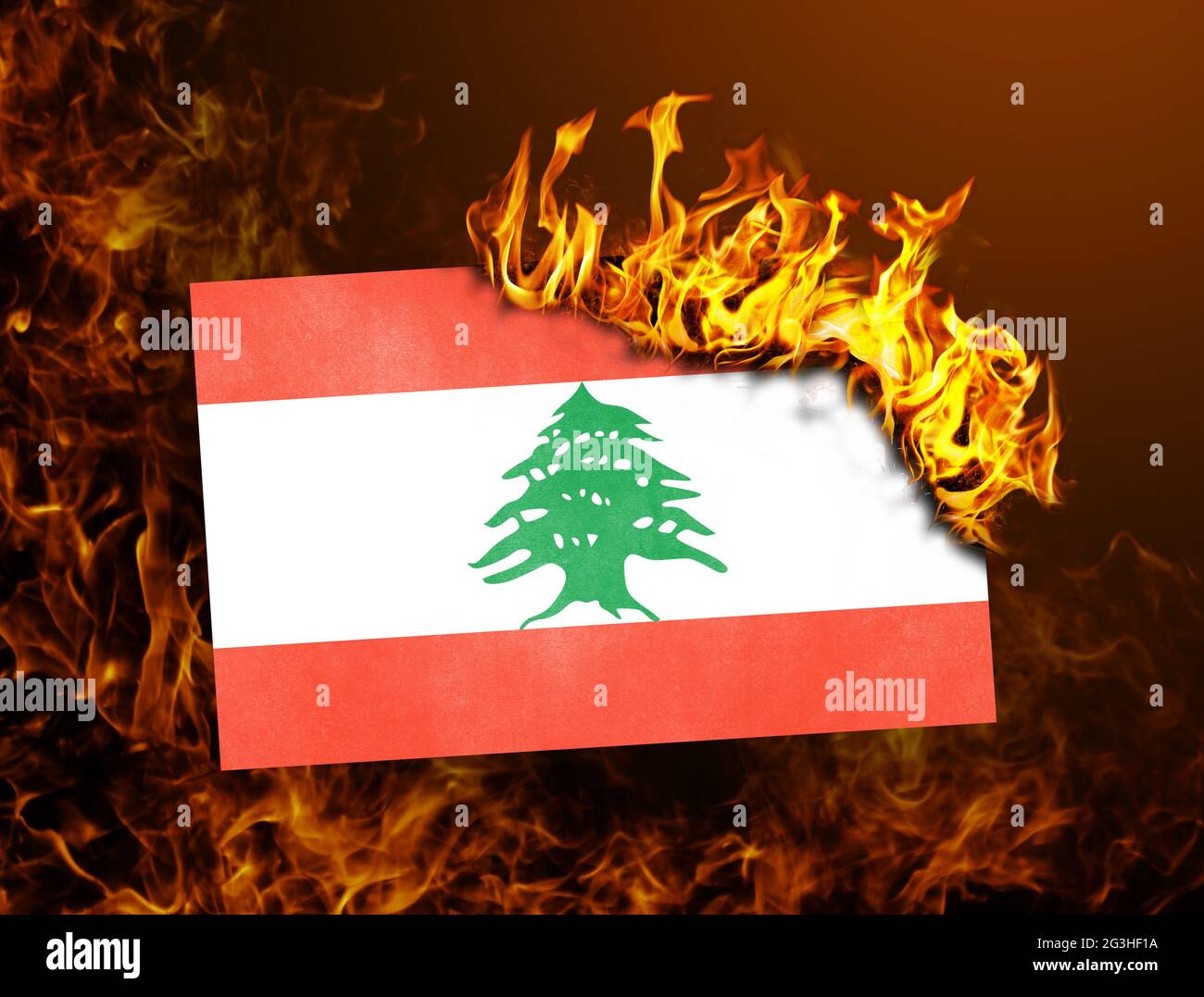 Flag burning - Lebanon Stock Photo - Alamy