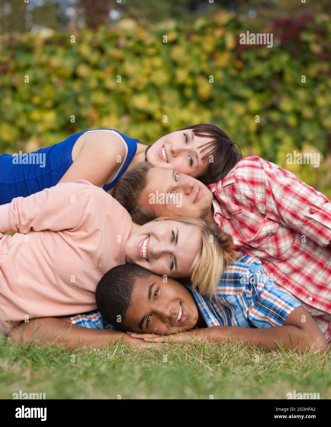 Young happy people outdoor Stock Photo - Alamy