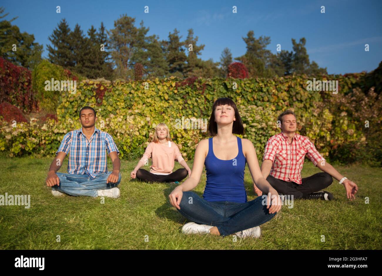 Young happy people outdoor Stock Photo - Alamy