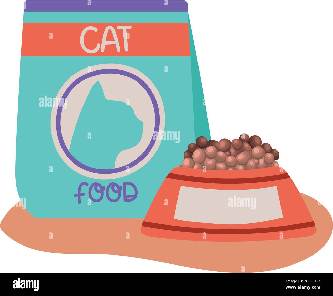 bowl and cat food Stock Vector Image & Art - Alamy