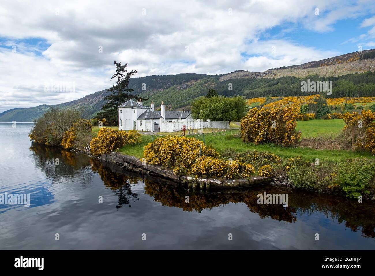 The Caledonian Canal between Inverness and Loch Ness in the Scottish ...