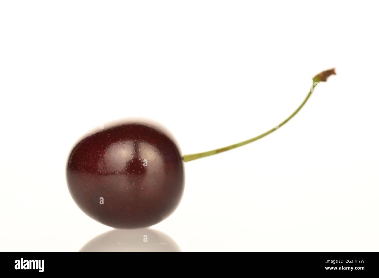 One cherry berry, close-up, isolated on a white background Stock Photo ...