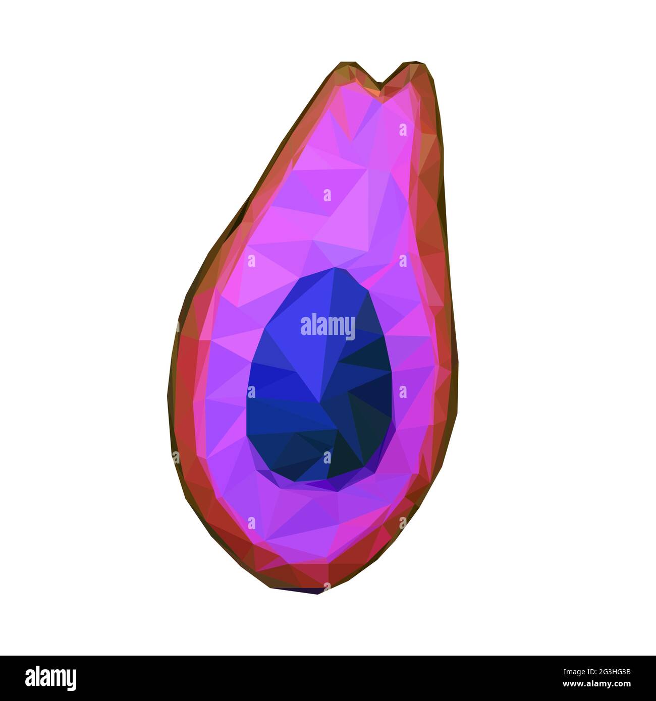 Low poly avocado. Vector polygonal sign avocado isolated on white ...