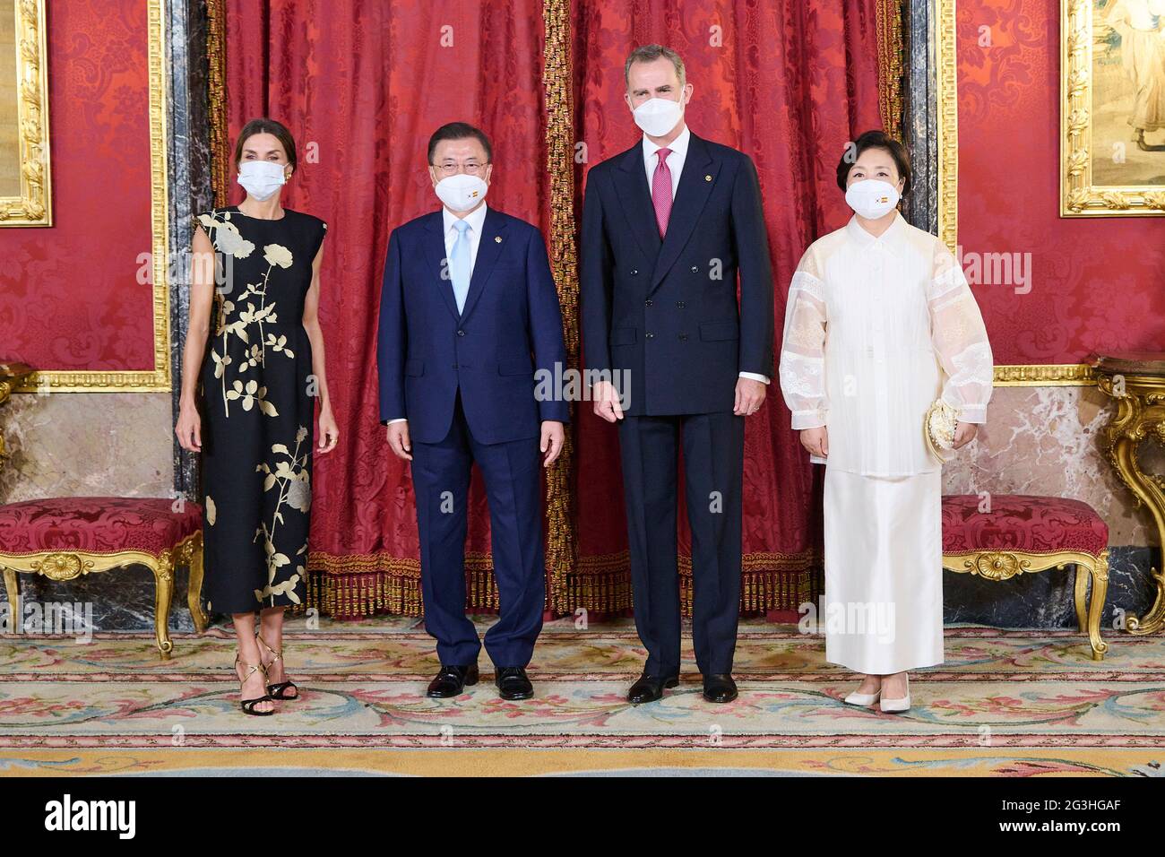 King Felipe and Queen Letizia with president of Korea, Mr. Moon Jae-In ...