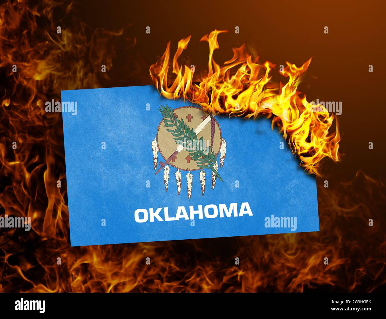Flag burning - Oklahoma Stock Photo - Alamy