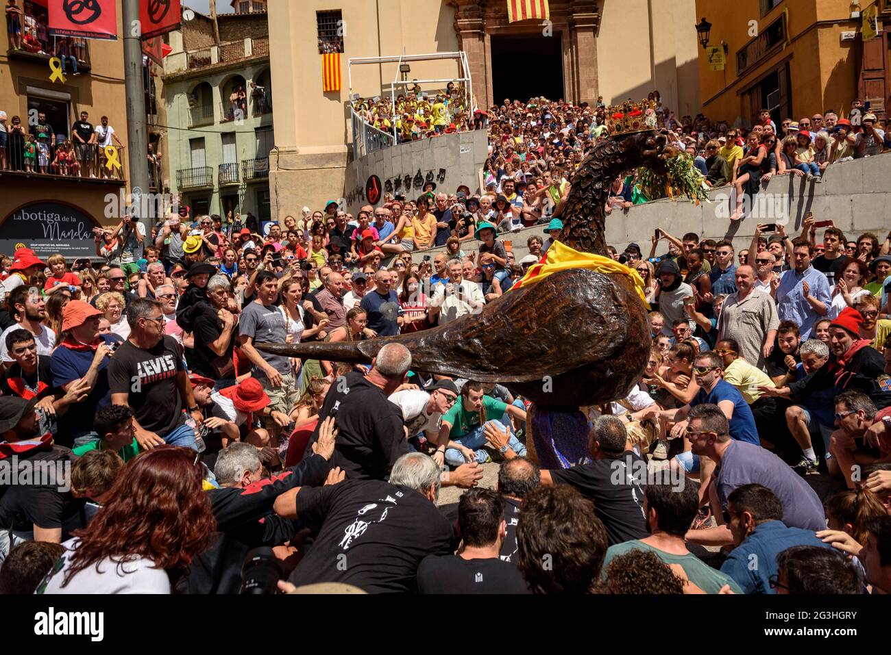 Dance of L'Àliga (the Eagle) in the Patum de Berga festival, UNESCO ...
