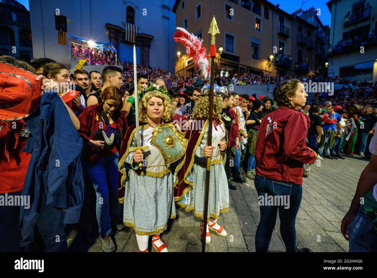 Dance of the Maces and Àngels (Angels) in the Patum de Berga festival ...