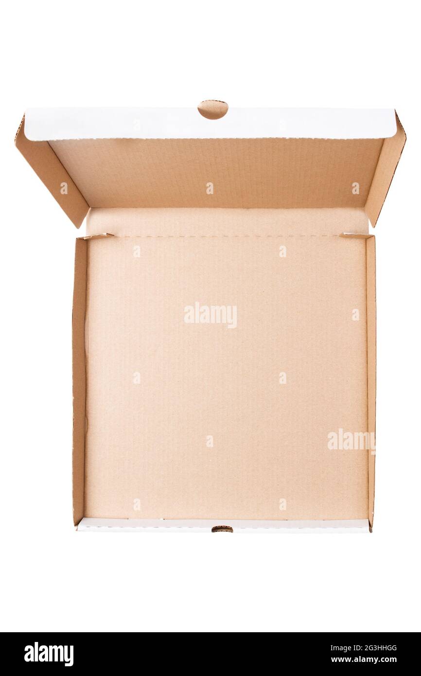 Pizza box isolated on white Stock Photo - Alamy