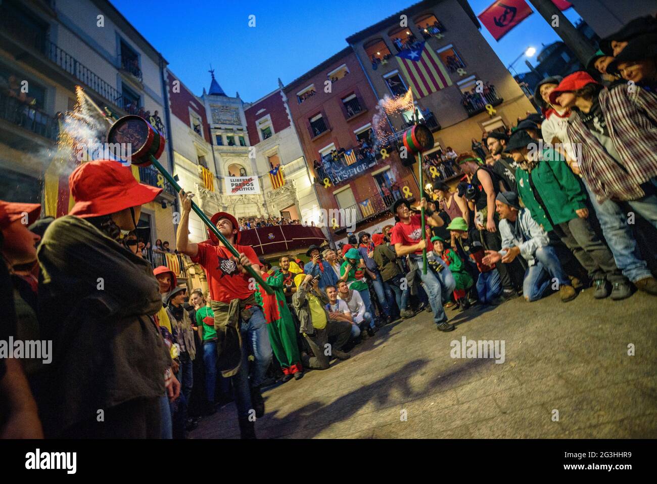 Dance of the Maces and Àngels (Angels) in the Patum de Berga festival ...