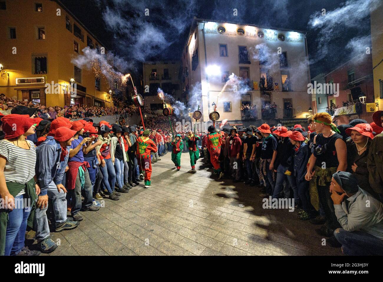Dance of the Maces and Àngels (Angels) in the Patum de Berga festival ...