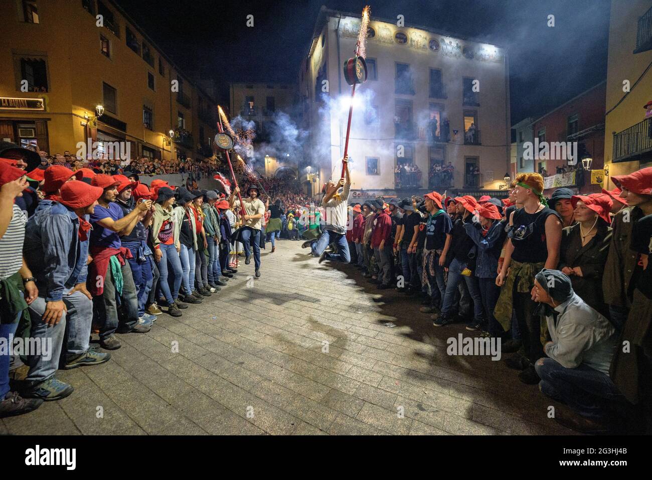 Dance of the Maces and Àngels (Angels) in the Patum de Berga festival ...