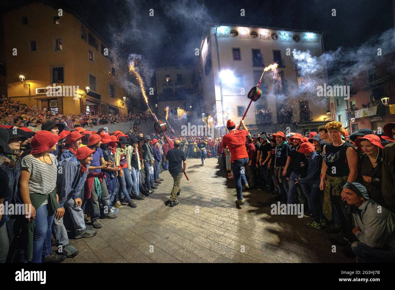 Dance of the Maces and Àngels (Angels) in the Patum de Berga festival ...