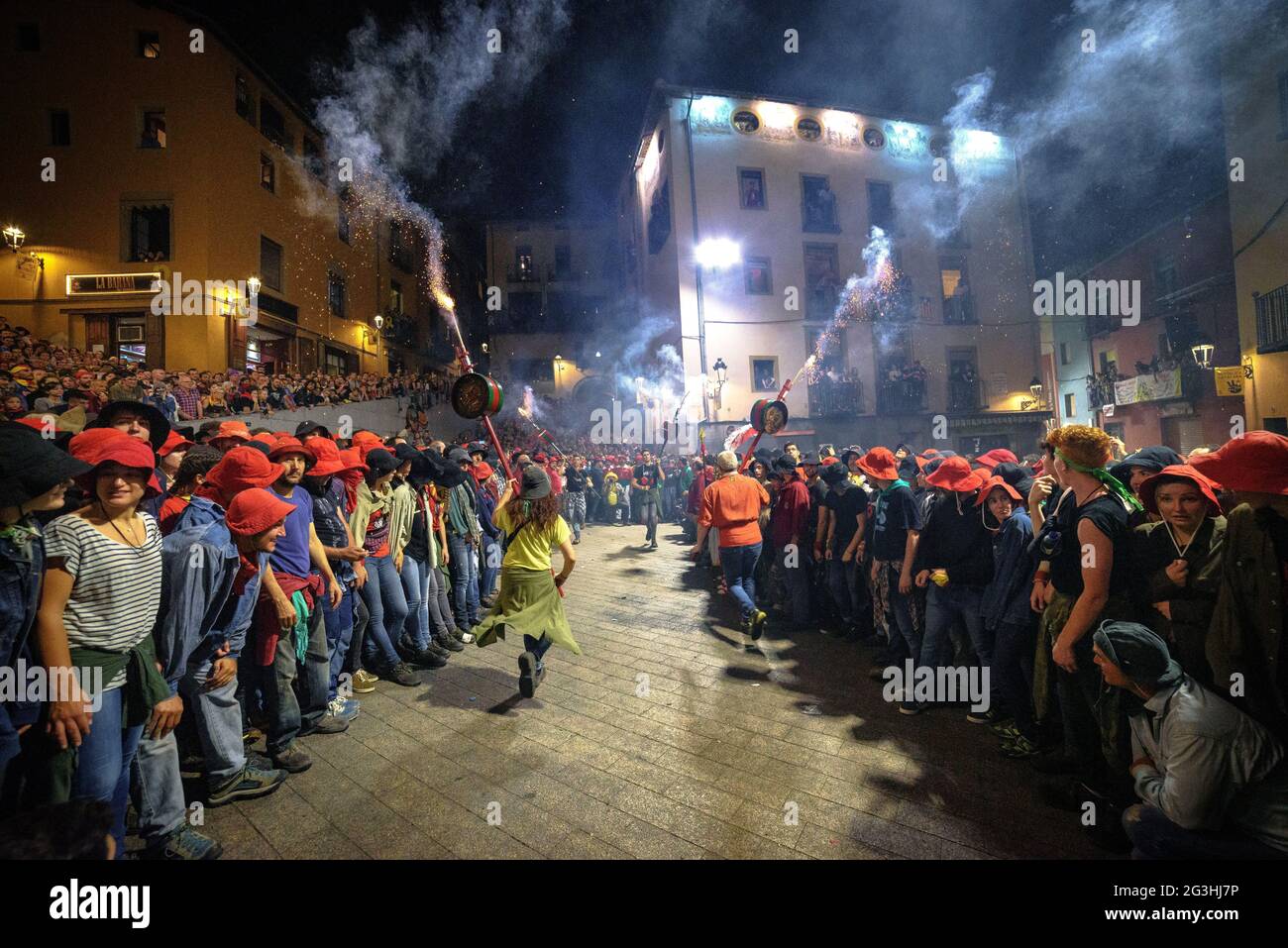 Dance of the Maces and Àngels (Angels) in the Patum de Berga festival ...