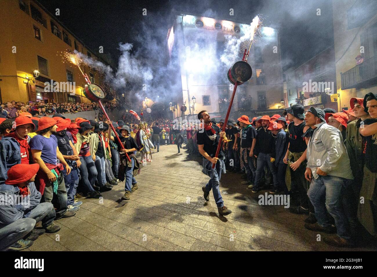 Dance of the Maces and Àngels (Angels) in the Patum de Berga festival ...