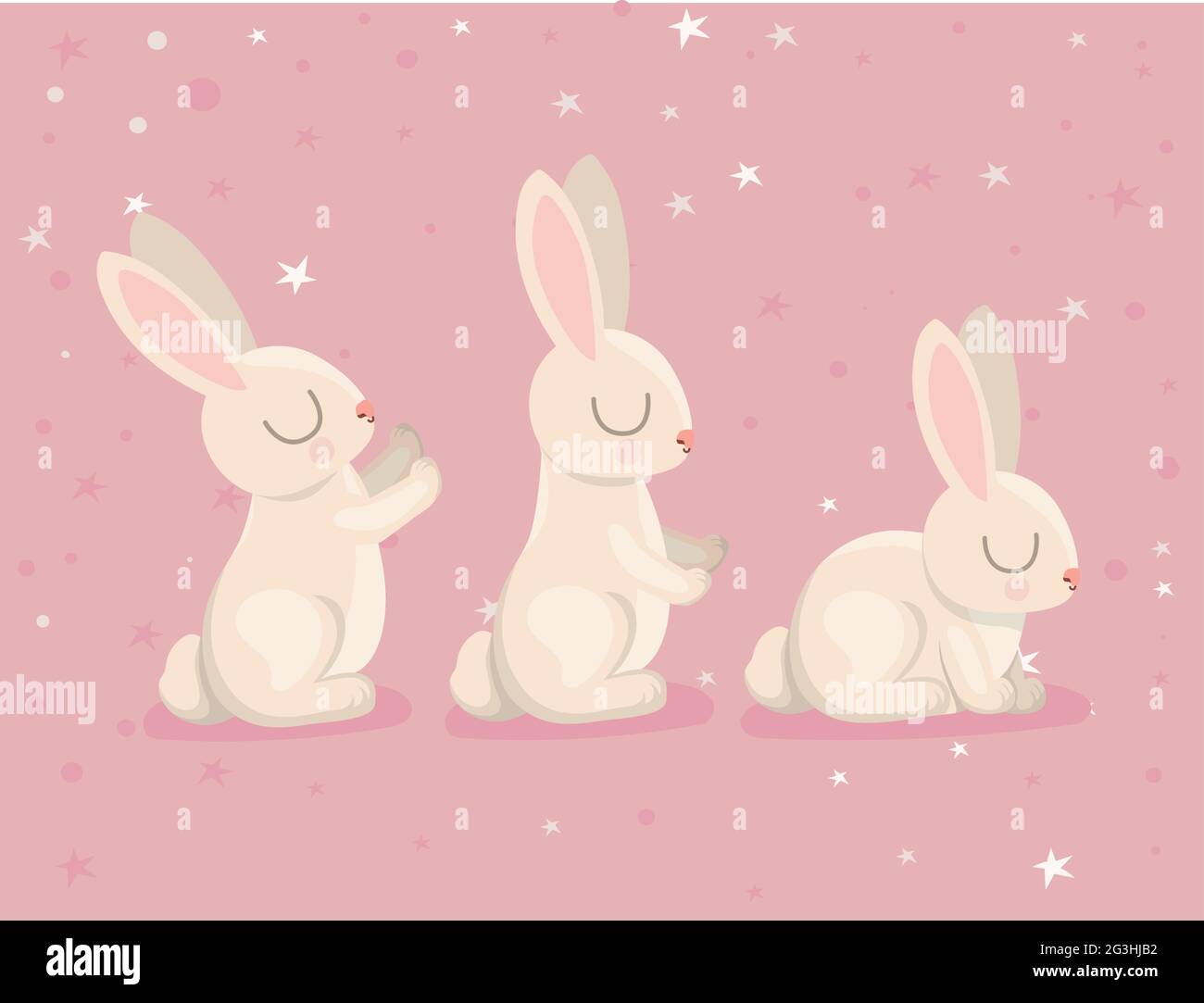 Three baby rabbits Stock Vector Images - Alamy