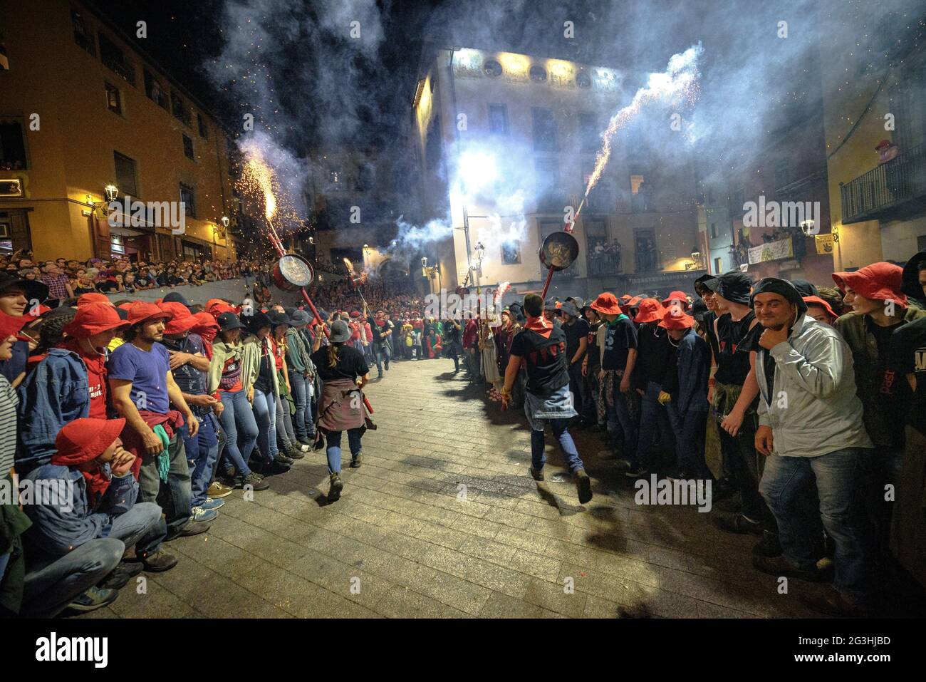 Dance of the Maces and Àngels (Angels) in the Patum de Berga festival ...