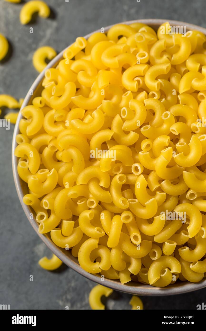 Dry Organic Elbow Macaroni Pasta Ready to Cook Stock Photo - Alamy