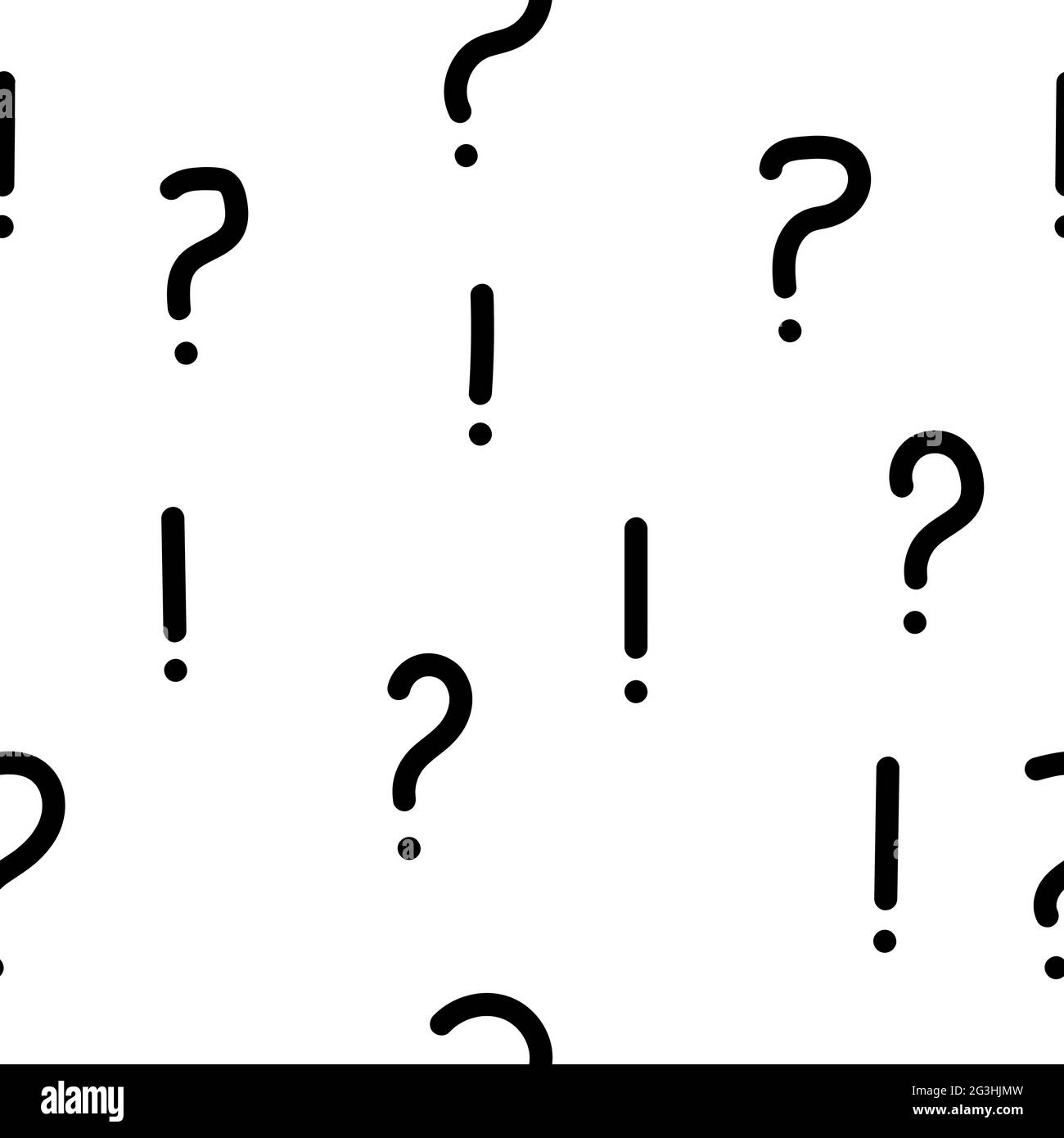 Seamless pattern Punctuation marks. Hand-drawn question marks and ...