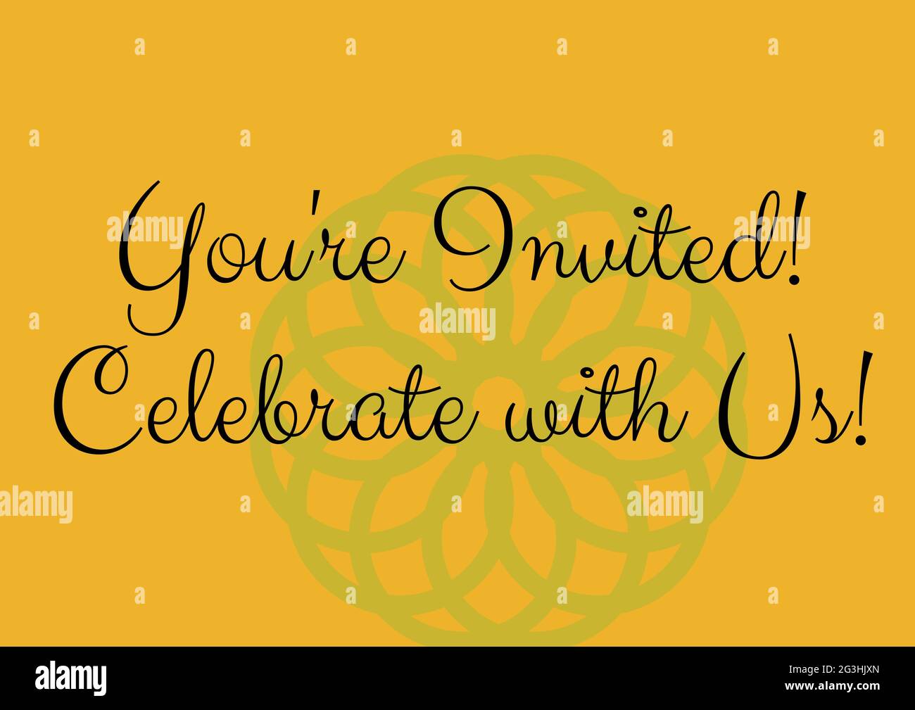 Invitation and celebration text against decorative floral design on ...