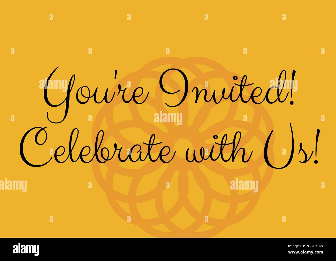 Invitation and celebration text against decorative floral design on ...