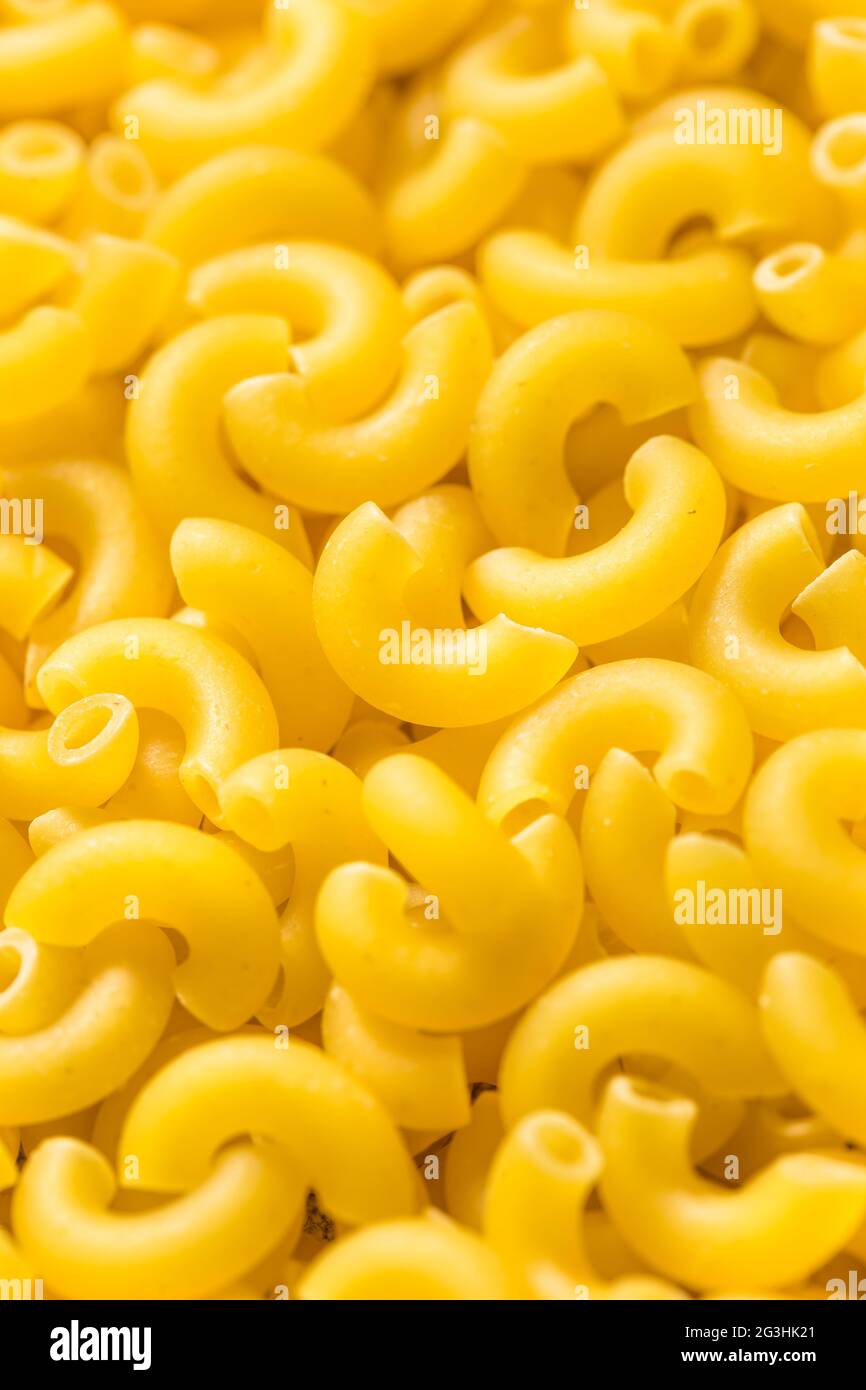Dry Organic Elbow Macaroni Pasta Ready to Cook Stock Photo - Alamy