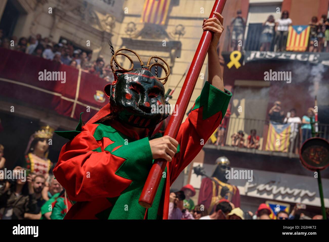 Dance of the Maces and Àngels (Angels) in the Patum de Berga festival ...