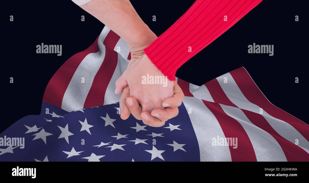 Two Hands Holding Up American Flag Patriotic Hand Holding American