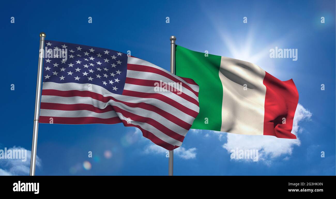 Usa Italy Flag And Cross