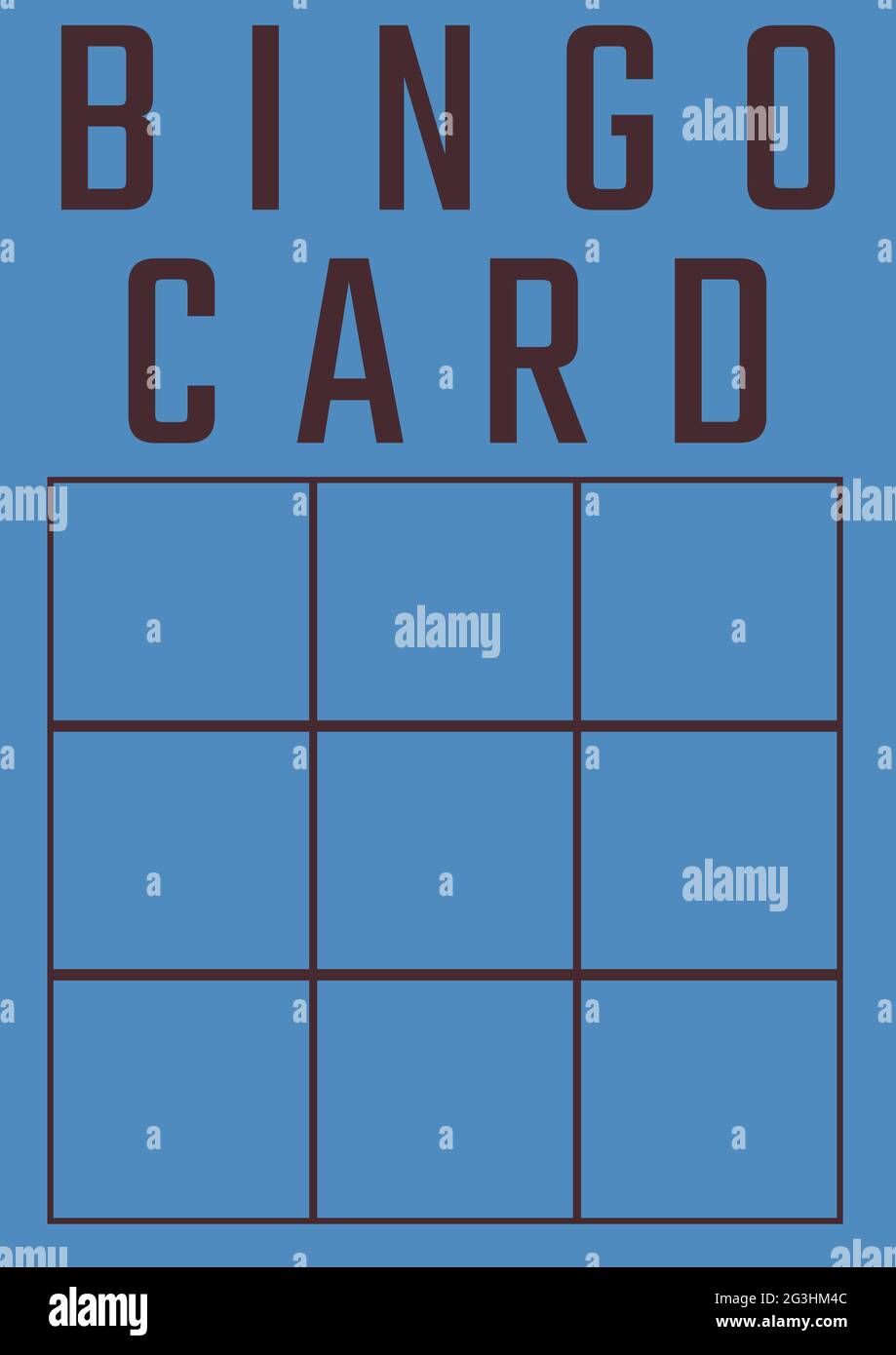 Composition of bingo card text with score chart on blue background ...