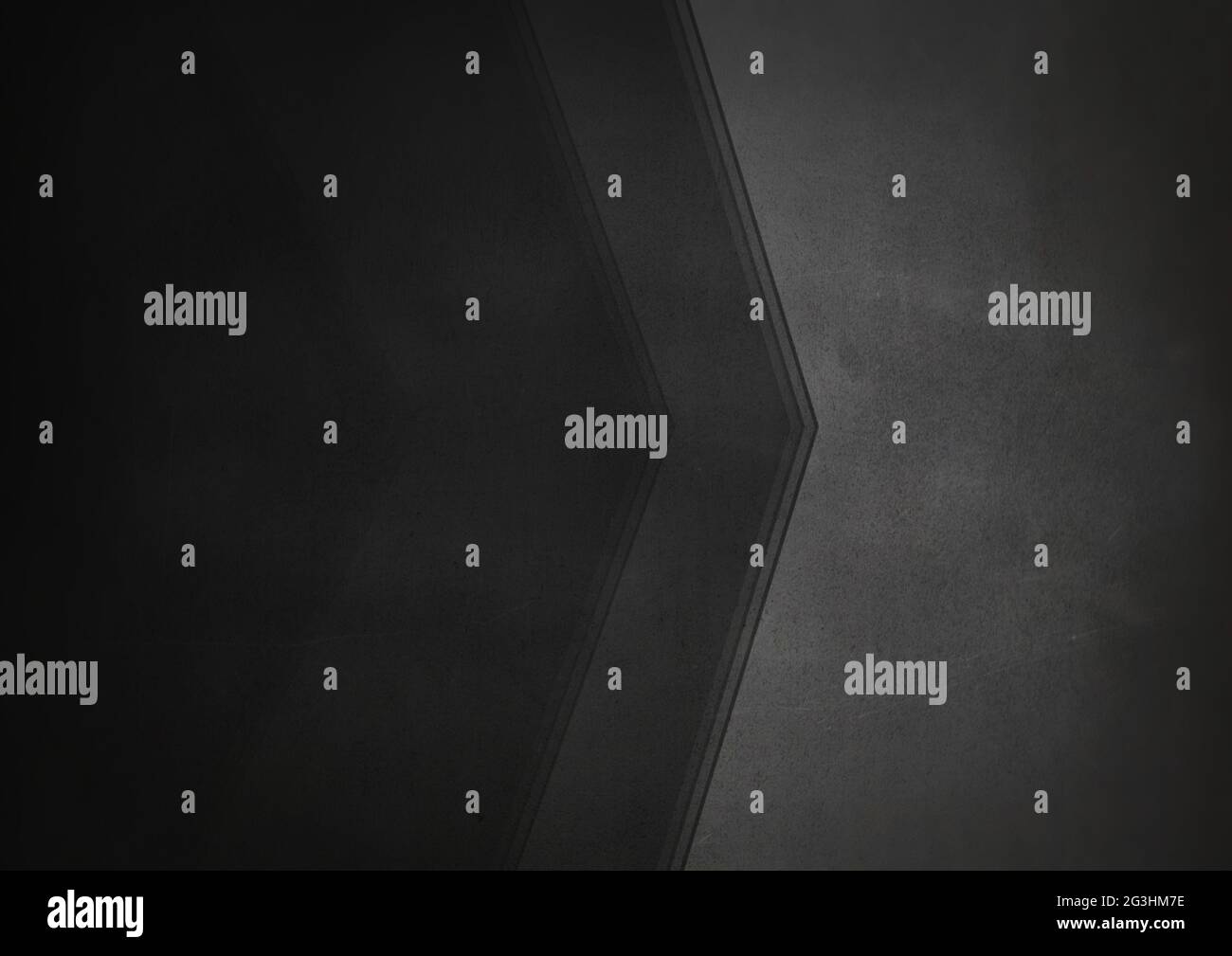 Composition of black copy space with dark grey chevron on mid grey ...