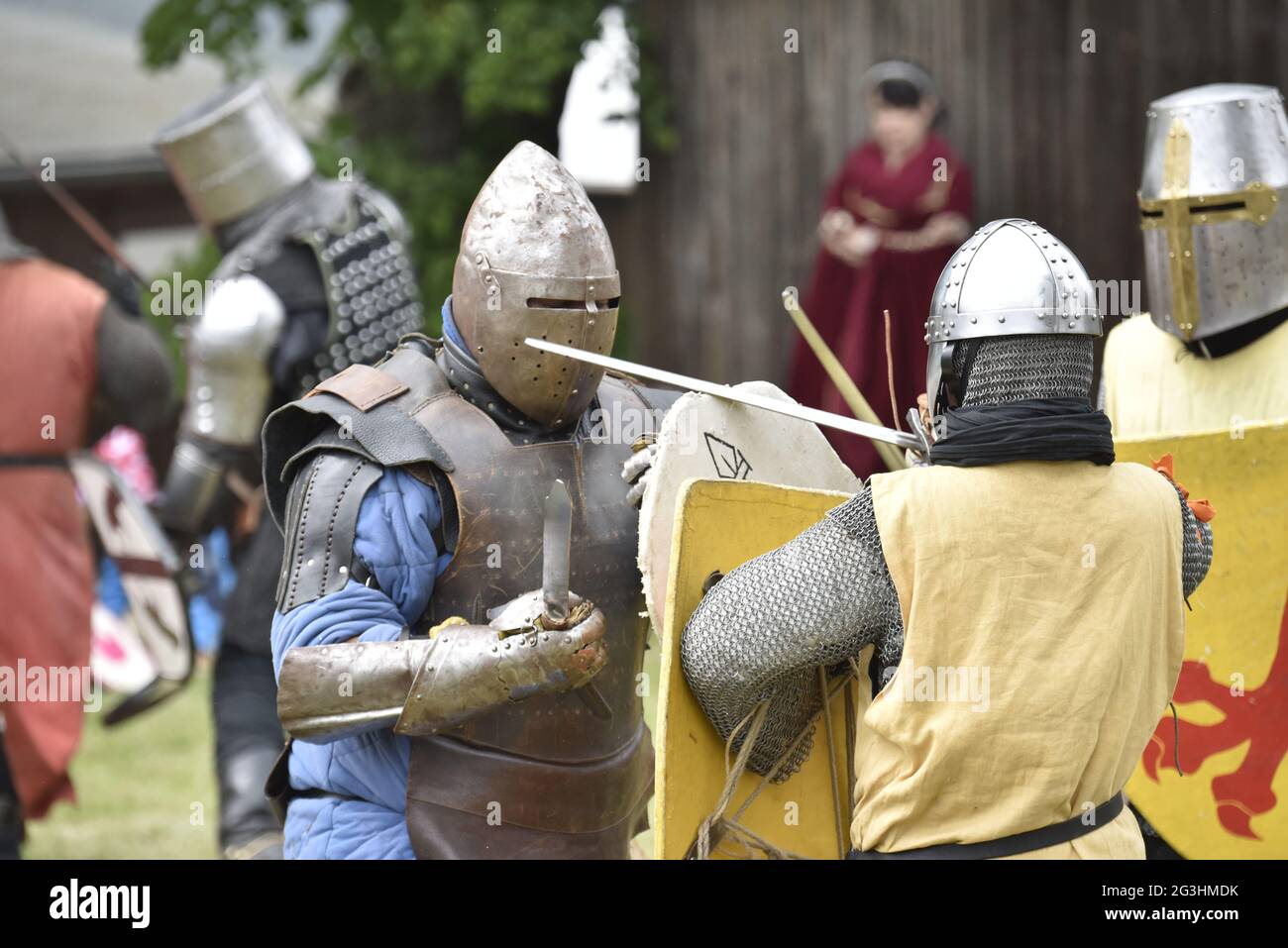 Knight fights in the Middle Ages Stock Photo - Alamy