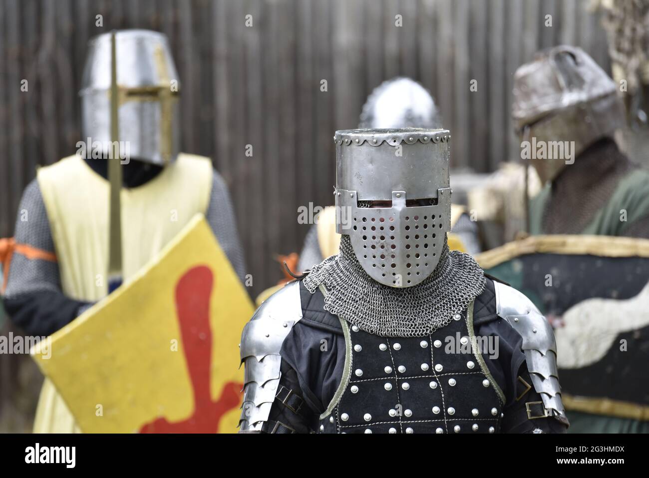 Knight fights in the Middle Ages Stock Photo - Alamy