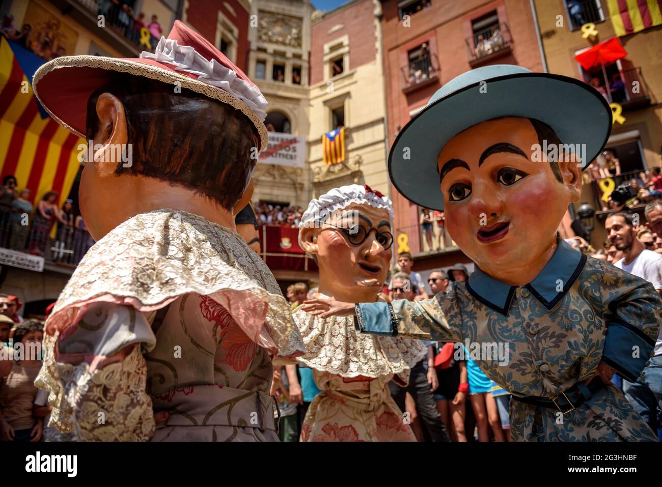 Dance of the Nans Nous (New Dwarfs) in the Patum de Berga festival ...