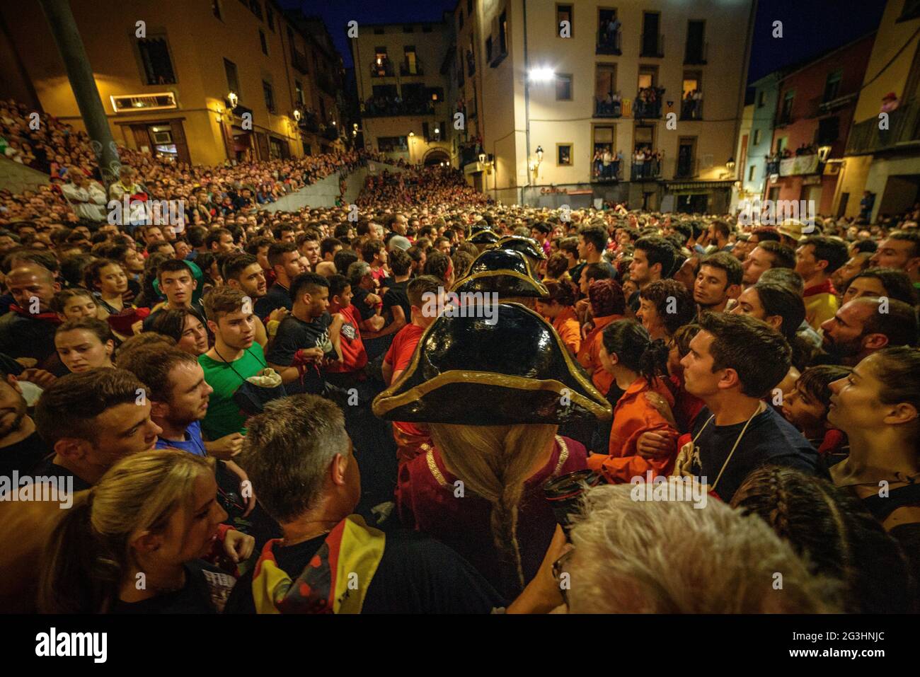 Dance of the Nans Vells (Old Dwarfs) in the Patum de Berga festival ...