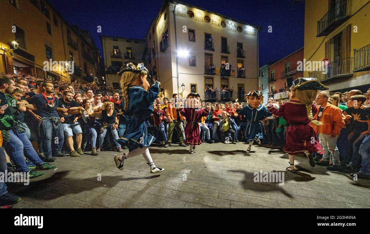 Dance of the Nans Vells (Old Dwarfs) in the Patum de Berga festival, UNESCO World intangible ...