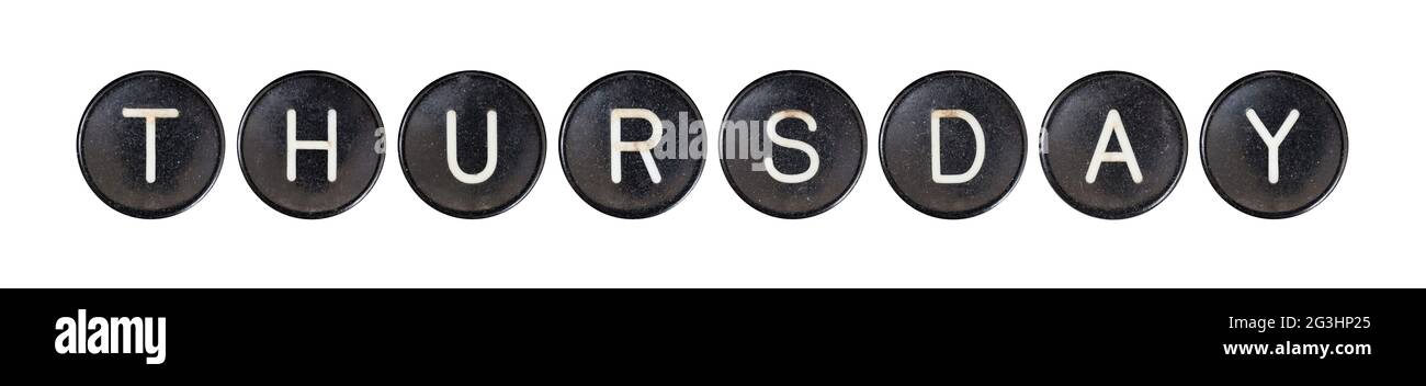 Typewriter buttons, isolated - Thursday Stock Photo - Alamy