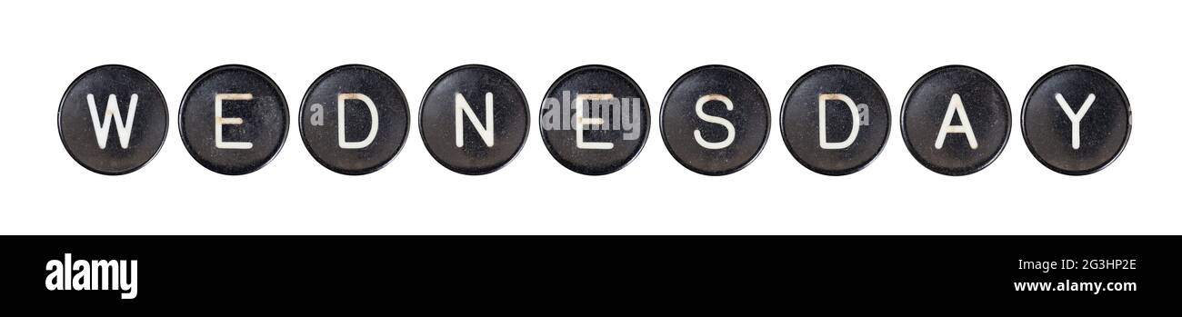 Typewriter buttons, isolated - Wednesday Stock Photo - Alamy