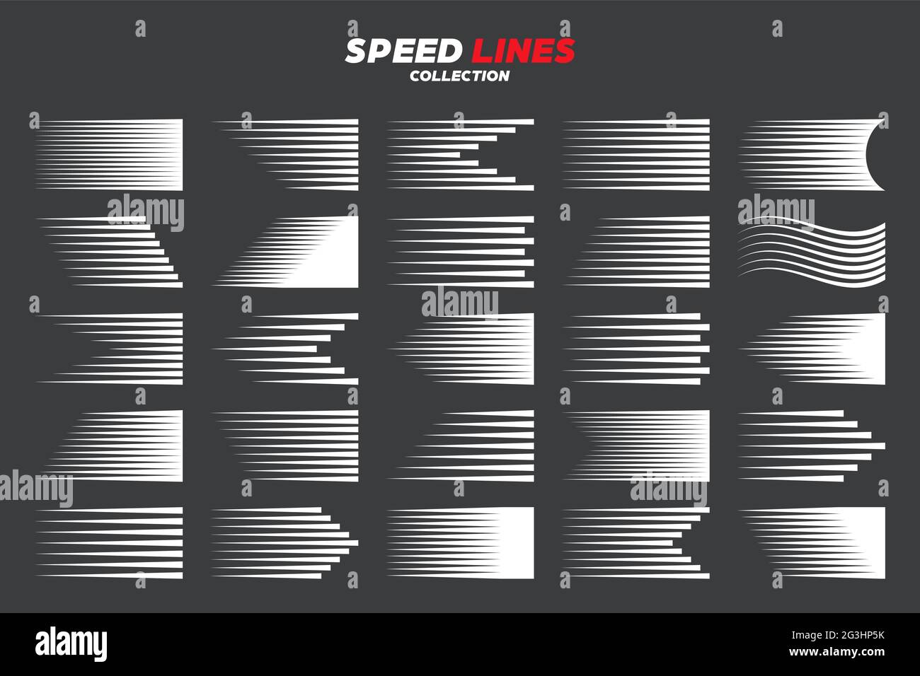 Comic speed motion lines collection. Vector illustration Stock Vector ...