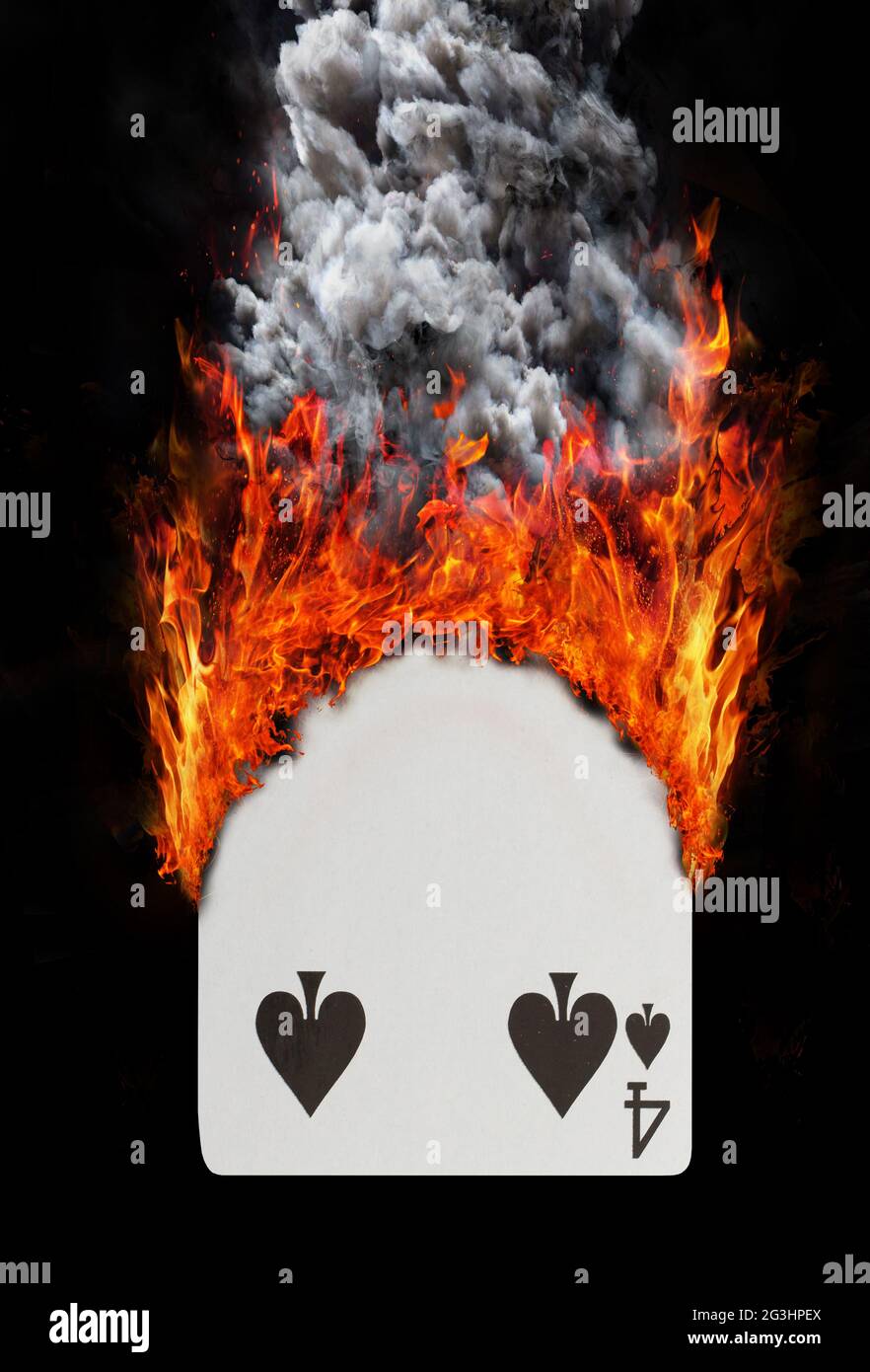 Playing card with fire and smoke hi-res stock photography and images ...