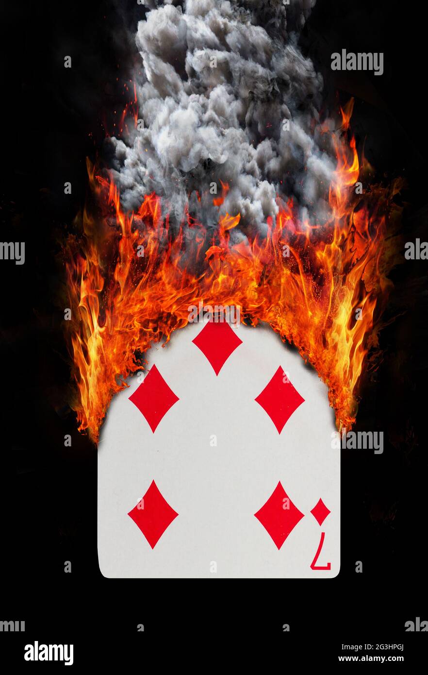 Playing card with fire and smoke hi-res stock photography and images ...