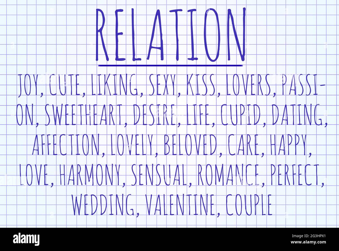 Relation word cloud Stock Photo - Alamy