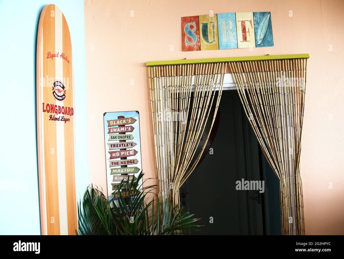 Various signs in a beach restaurant Stock Photo - Alamy