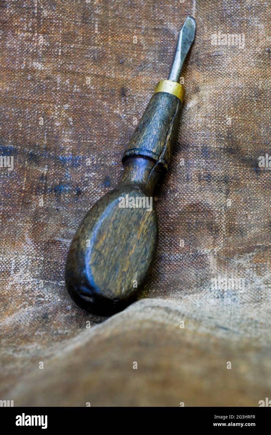 Vintage screwdriver, close-up view, France Stock Photo - Alamy
