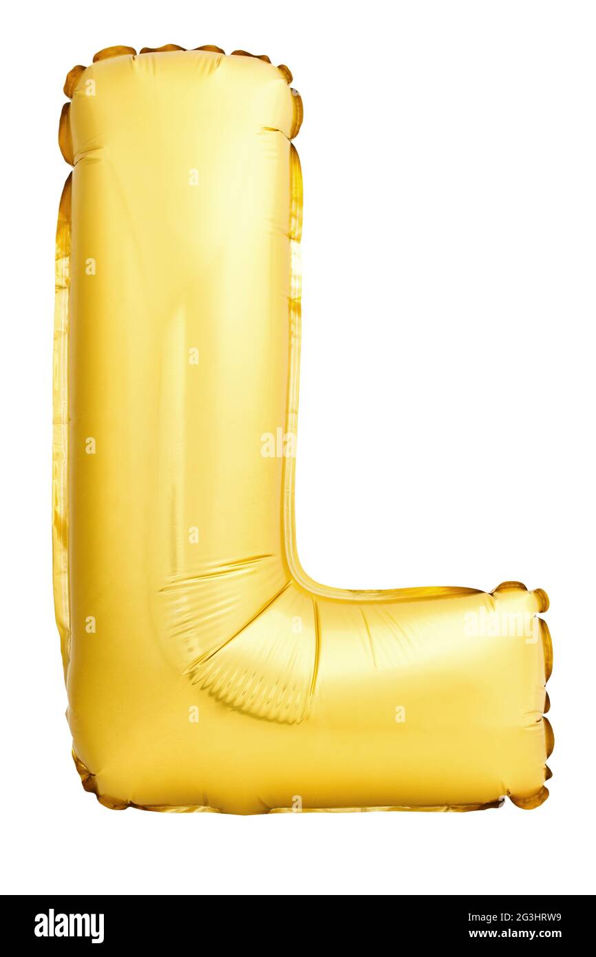 Letter L made of inflatable balloon isolated on white background Stock ...