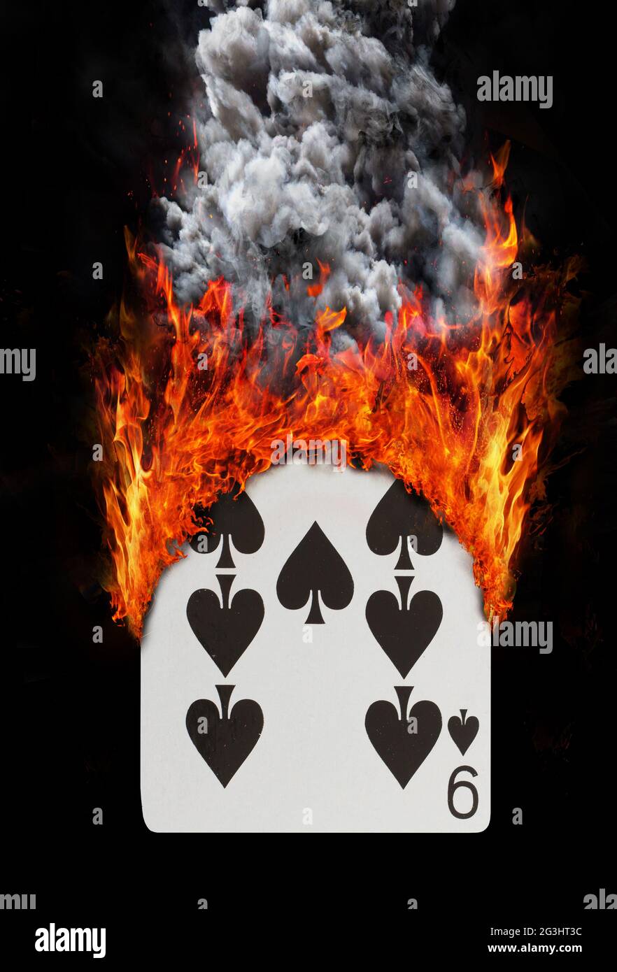 Playing card with fire and smoke hi-res stock photography and images ...